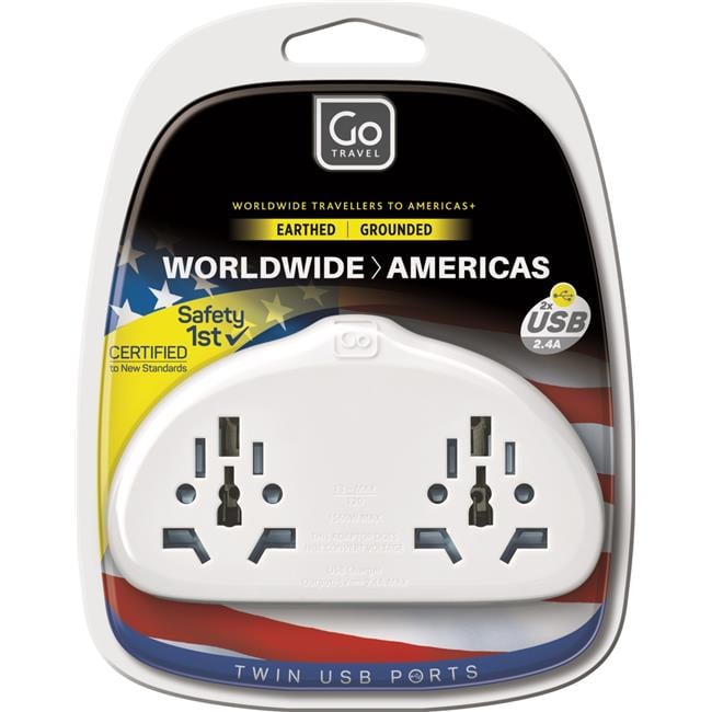Go Travel 632 World - USA Adaptor Duo Plus USB - Walmart.com