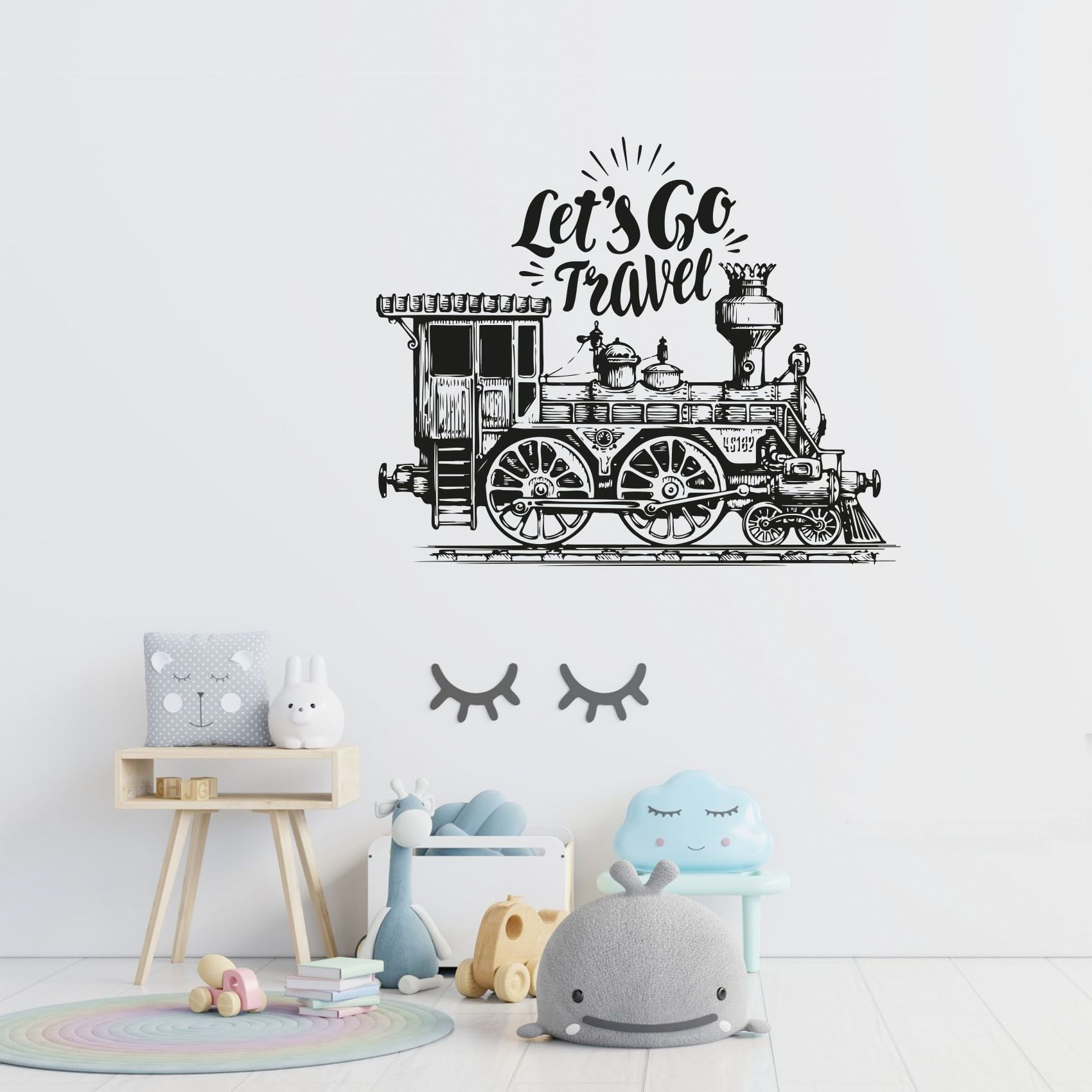 Let's Go Travel - Train Quote Steam Engine Vintage Train Silhouette ...