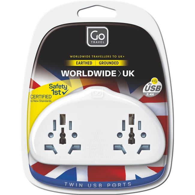 Go Travel World - UK Adaptor Duo Plus USB - Walmart.com