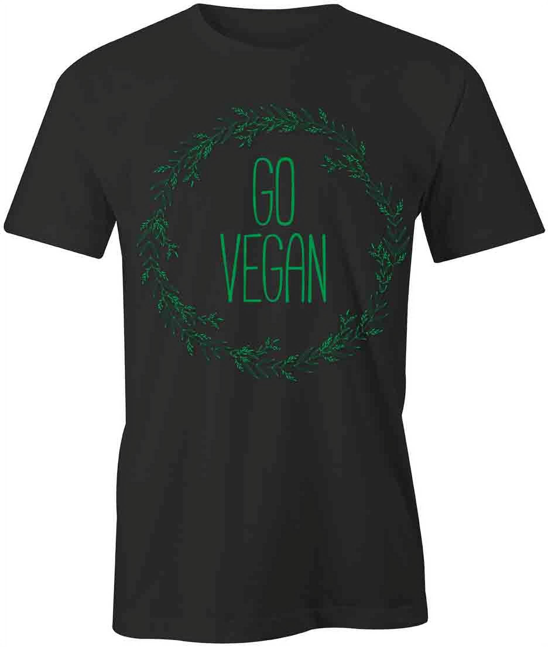 Go Vegan T-Shirt | Cute Vegetarian Black Tee Gift - Walmart.com