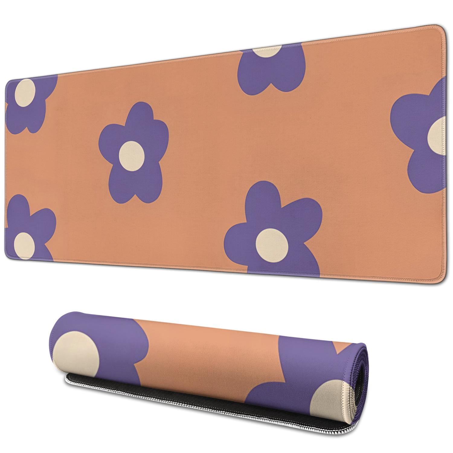 Go Vintage with Groovy Flowers Desk Mat: Extended Gaming Mouse Pad for ...
