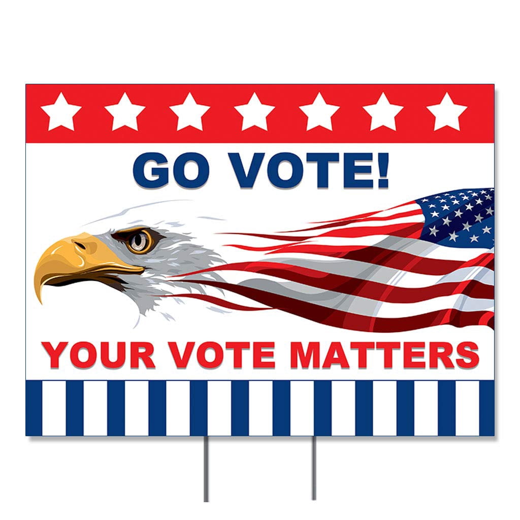Go Vote! Your Voice Matters Patriotic Outdoor Yard Sign - Walmart.com