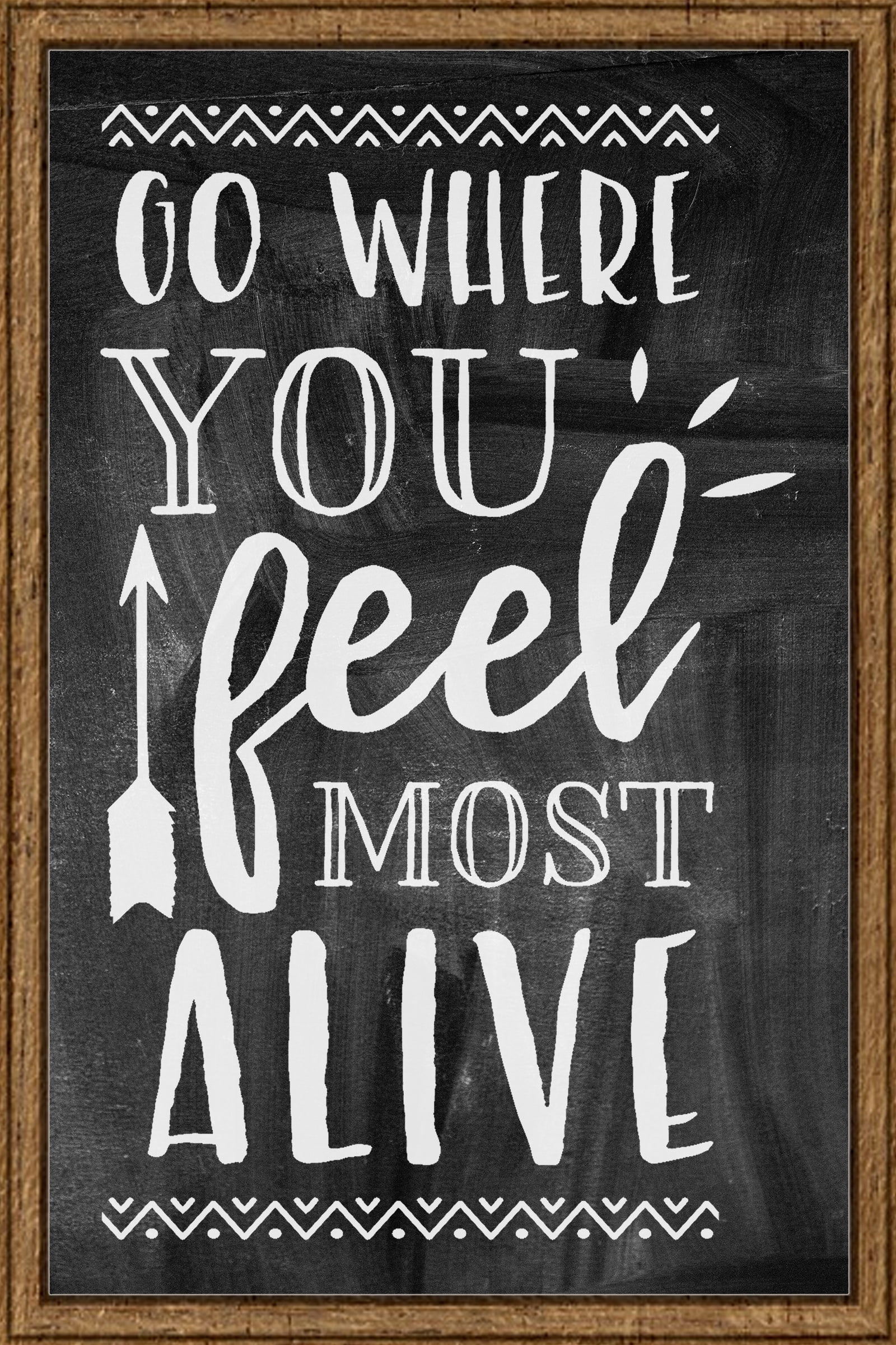 Go Where You Feel Most Alive Arrow Chevron Pattern Adventure Tin Sign ...