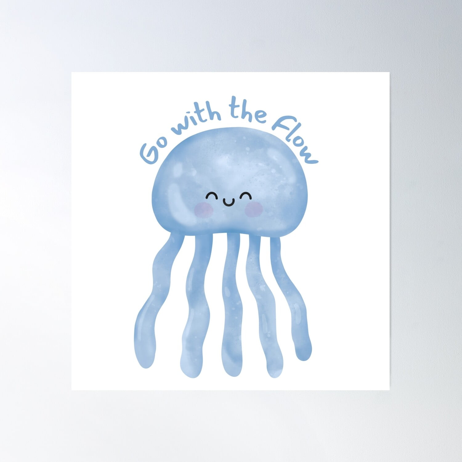 Go With The Flow – Chill Jellyfish Poster Wall Art, Modern Wall Decor ...