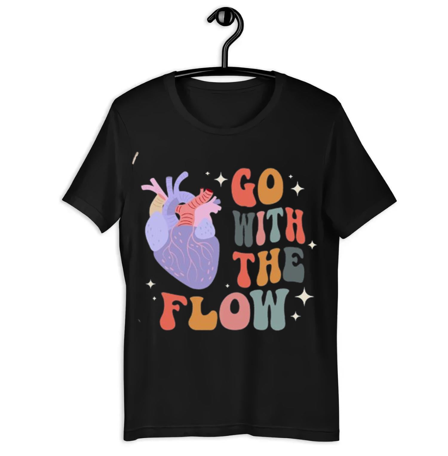 Go With The Flow Heart Shirt, CVICU Nurse Shirt, Cardiology Tee ...