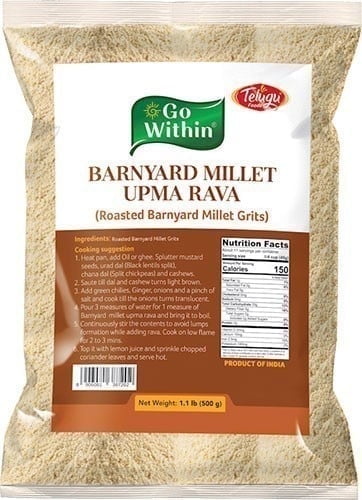 Go Within Barnyard Millet Idli Rava - Roasted Barnyard Millet Grits 500 ...