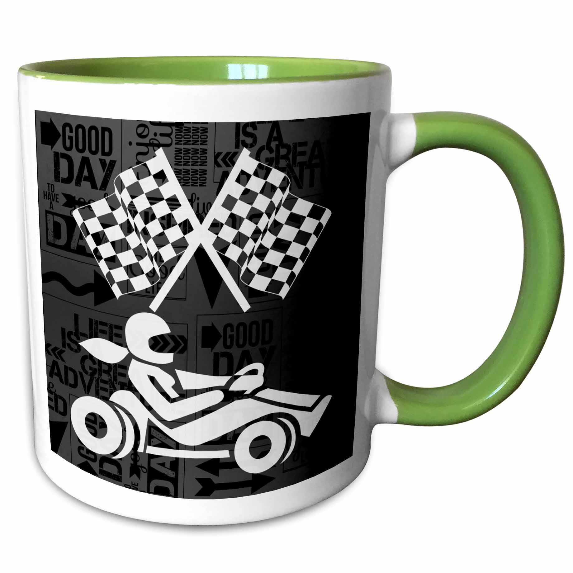 Go-cart Racer Checkered Flags in Black and White Adventure Word Art ...