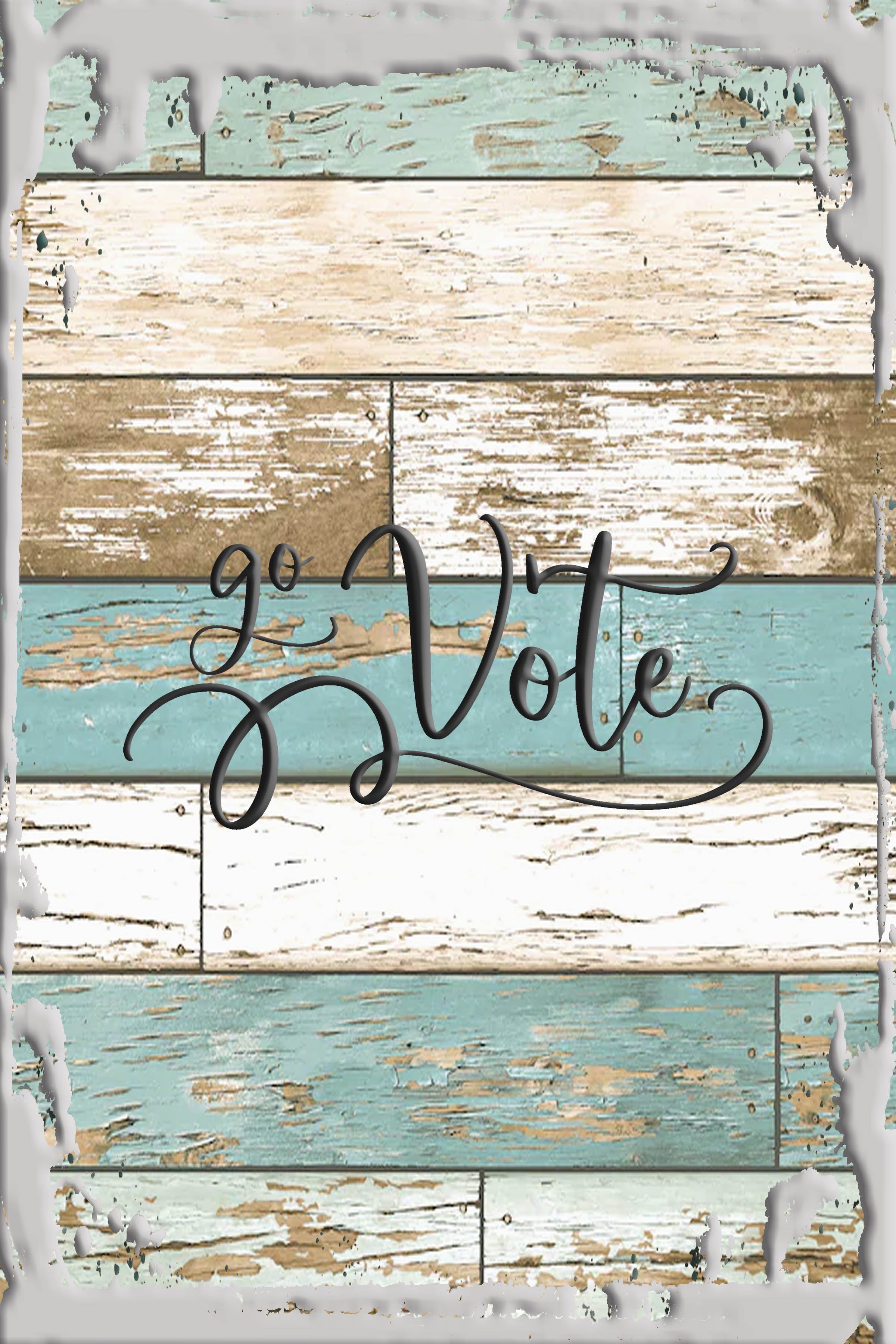 Go vote cursive politics election voting freedom opinion White Wall Art ...