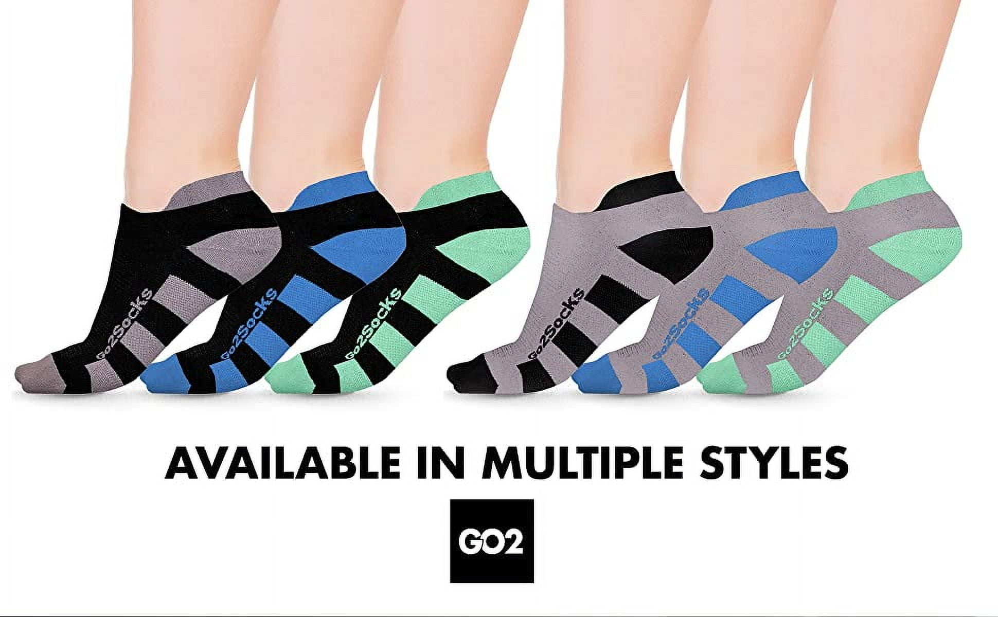 Go2 Compression Running Socks 3Pack | Athletic Low Cut Show Ankle ...