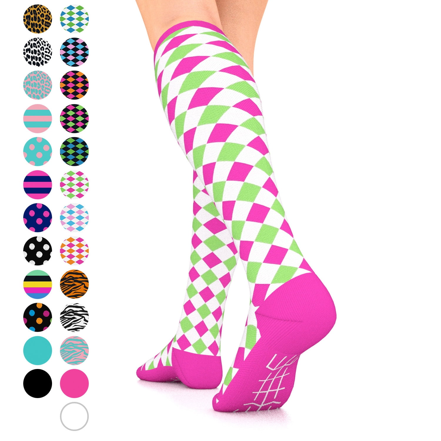 Go2 Fashion Compression Socks for Men & Women 15-20 mmHg Athletic ...