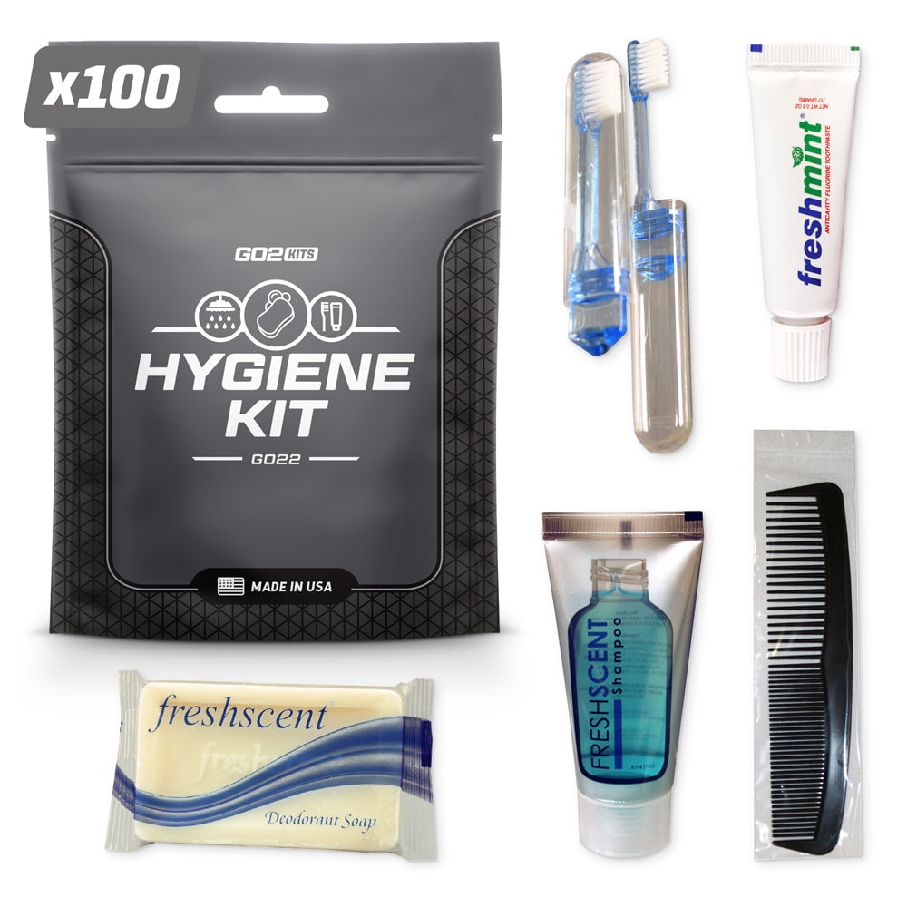 Go2Kits 100-PACK Personal Size Hygiene Toiletry Travel PPE Kits in Bulk ...