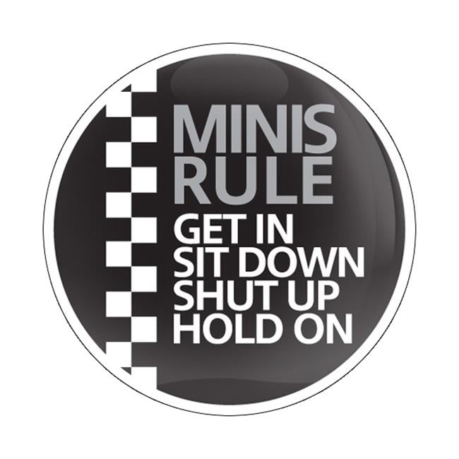 GoBadges CD0404 Mini Cooper Magnetic Badge - Mini Rule 01 White ...