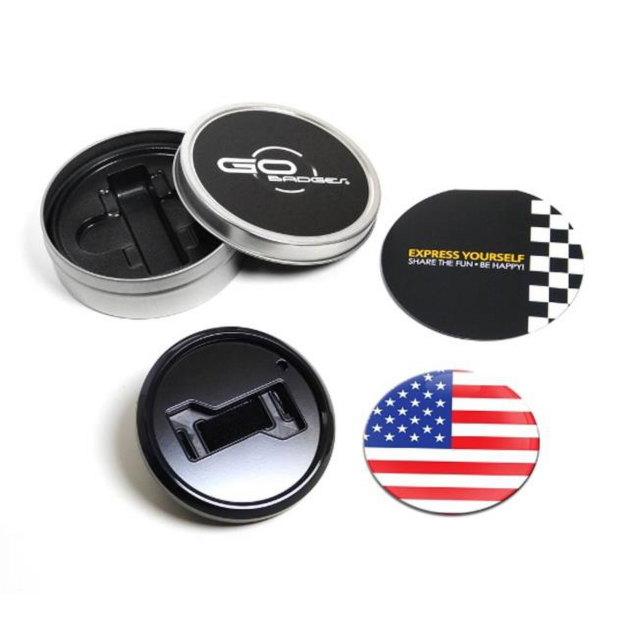 GoBadges Magnetic Grill Badge Holder Starter Kit - Flag Us - Walmart.com