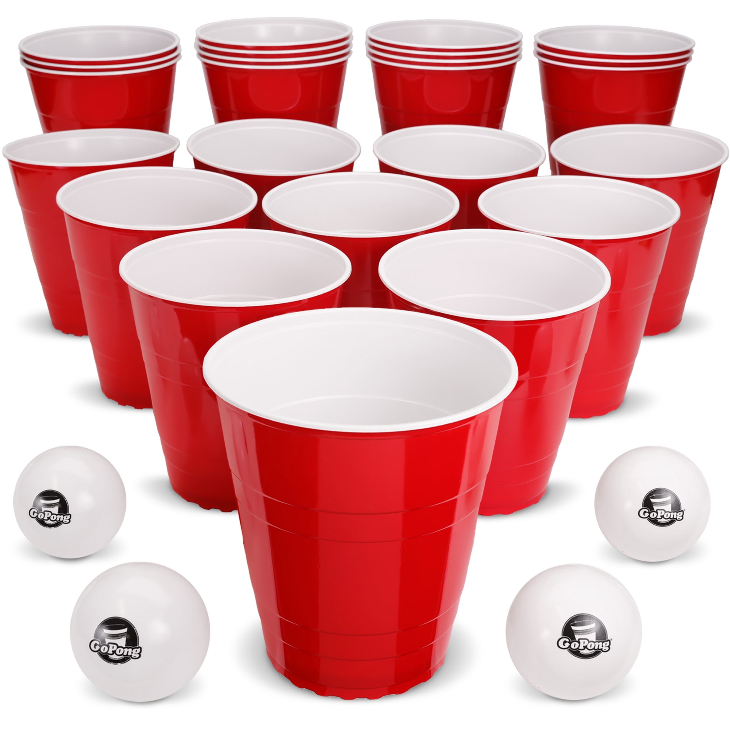 "GoBig Giant Party Cups 110oz 24 Pack with 4 XL 3"" Pong Balls for ...
