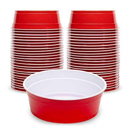 GoBig Red Party Cup Bowls - 50 Small Disposable Plastic Bowls - Walmart.com