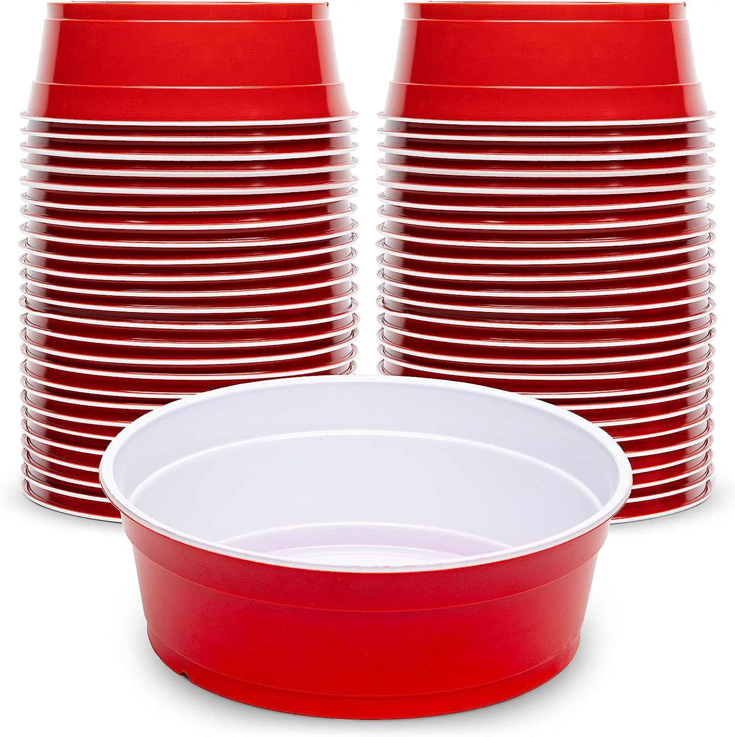 GoBig Red Party Cup Bowls - Large Disposable Plastic Bowls - 22 oz or ...
