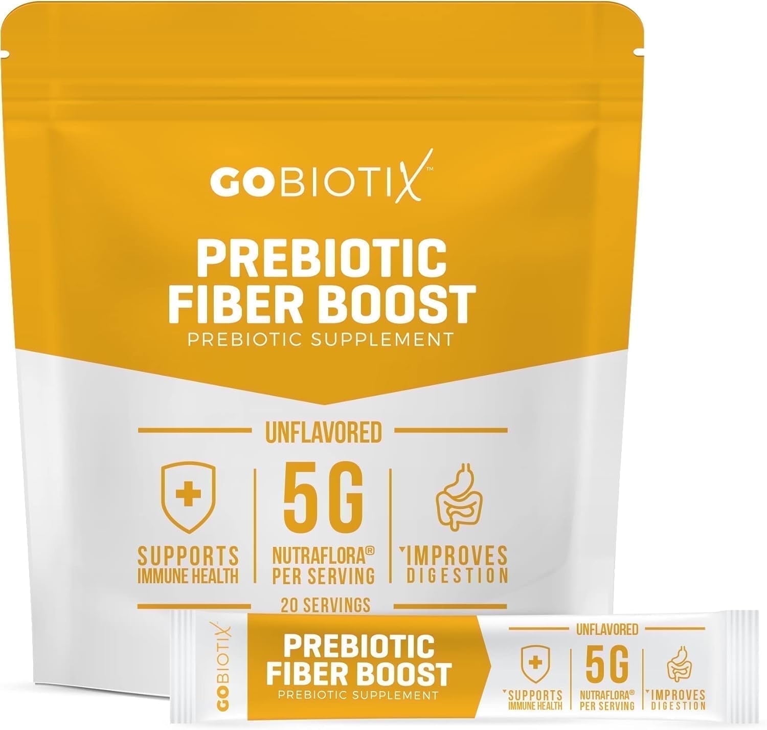 GoBiotix Vegan Soluble Fiber Boost Powder (Travel Packs) | Prebiotic ...