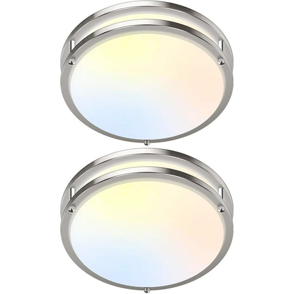 GoBright 2-Pack 10 Inch Bathroom Light Fixtures Ceiling Mount, 30W ...