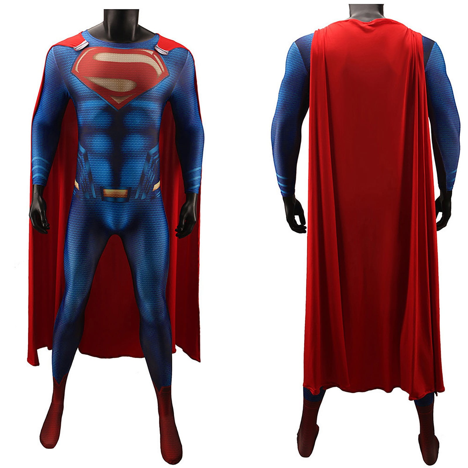 GoCos Superman Bodysuit with Cloak, Superhero Blue Bodysuit Jumpsuit ...