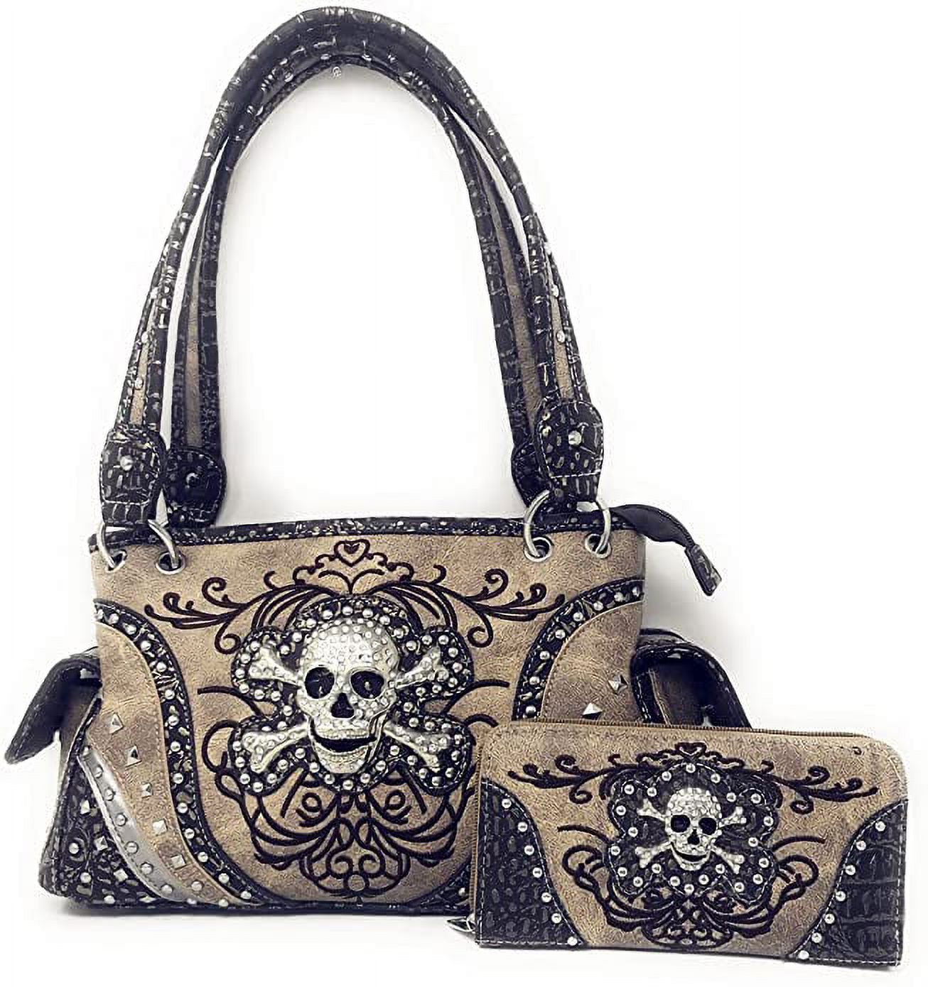 GoCowgirl Women's Skull Bones Skeleton Purse Handbag with Matching ...