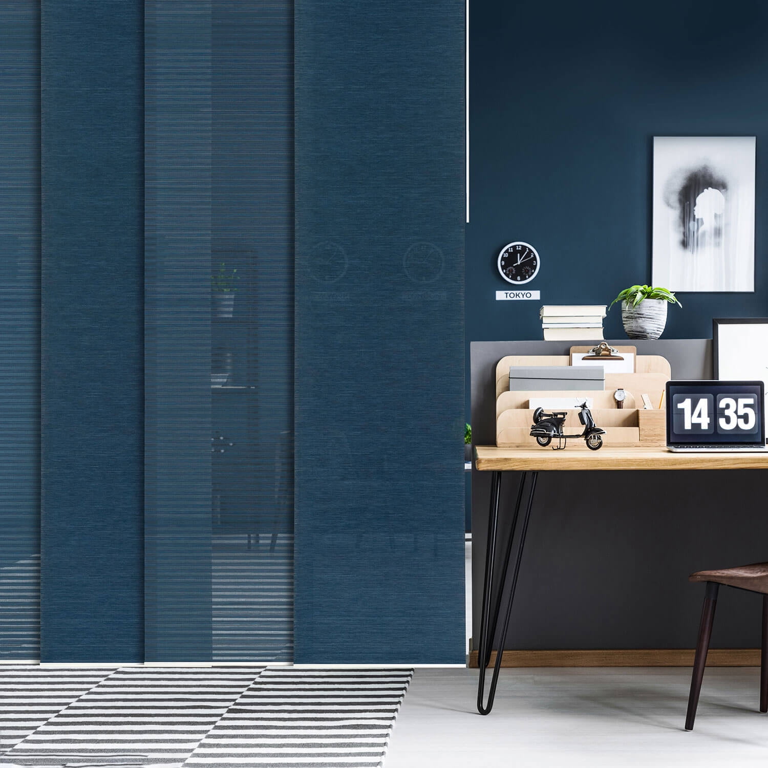 GoDear Design Adjustable Sliding Panel Room Divider 45.8"- 86" W x 96 ...