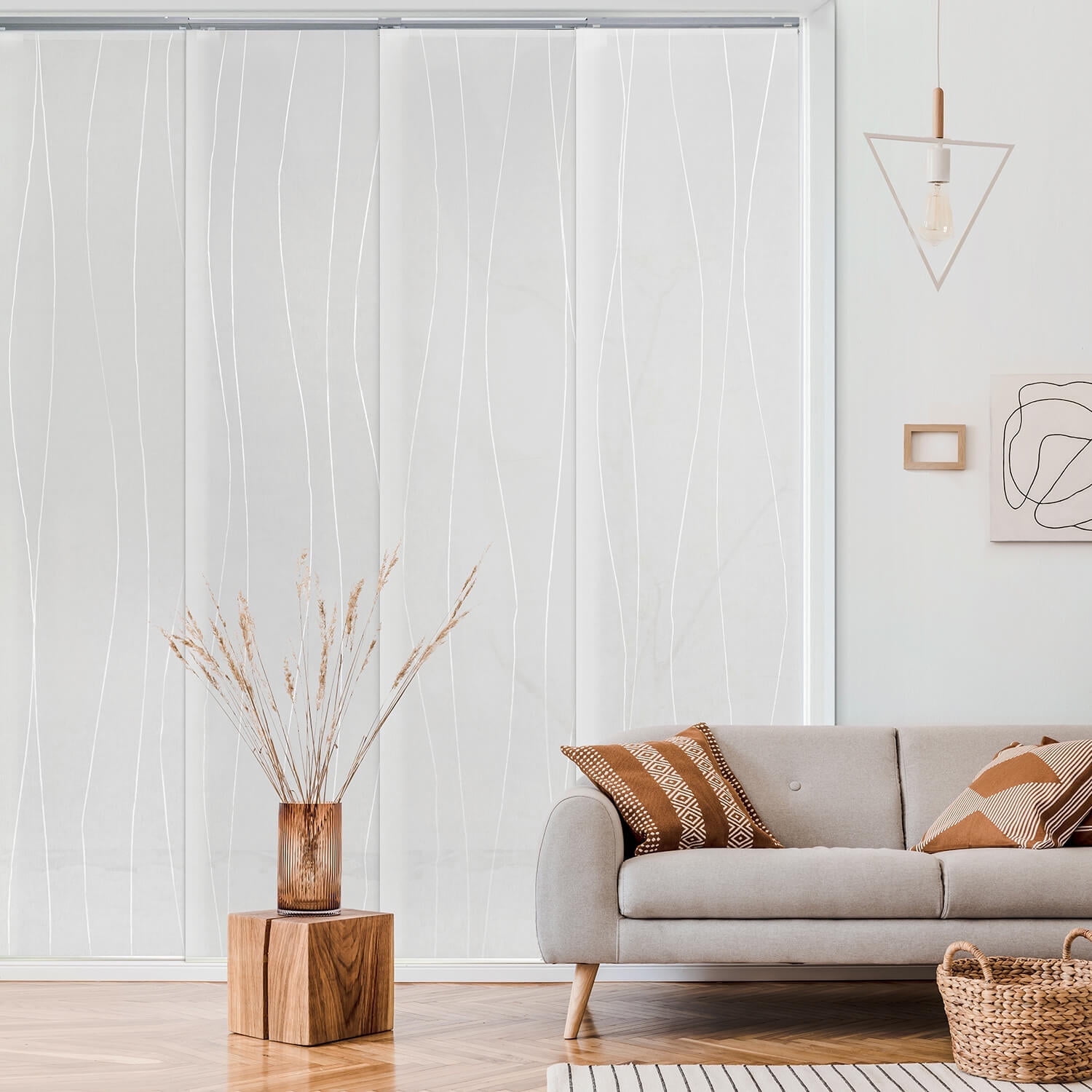 "GoDear Adjustable Sliding Panel Blind 45.8""-86"" W x 96"" H, Cordless ...