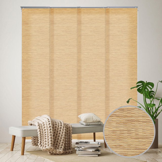 GoDear Design Adjustable Sliding Panel Track Blind 45.8"- 86" W x 96" H ...