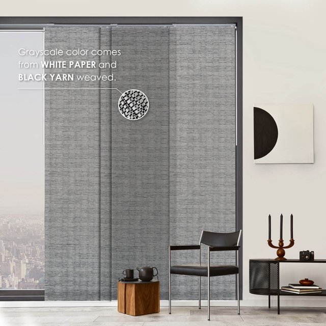GoDear Design Adjustable Sliding Panel Track Blind 45.8"- 86" W x 96" H ...