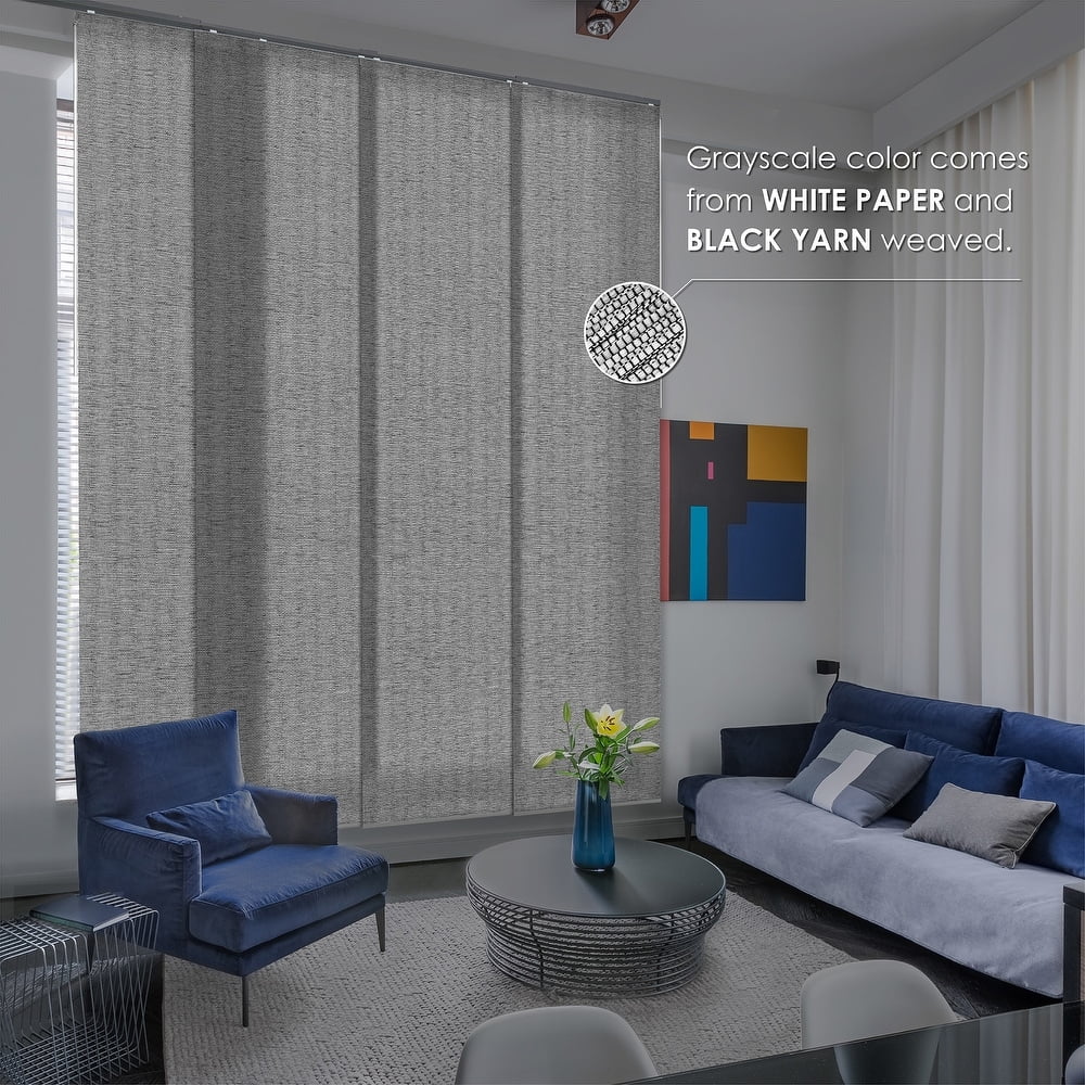 GoDear Design Adjustable Sliding Panel Track Blind 45.8"- 86" W x 96" H ...