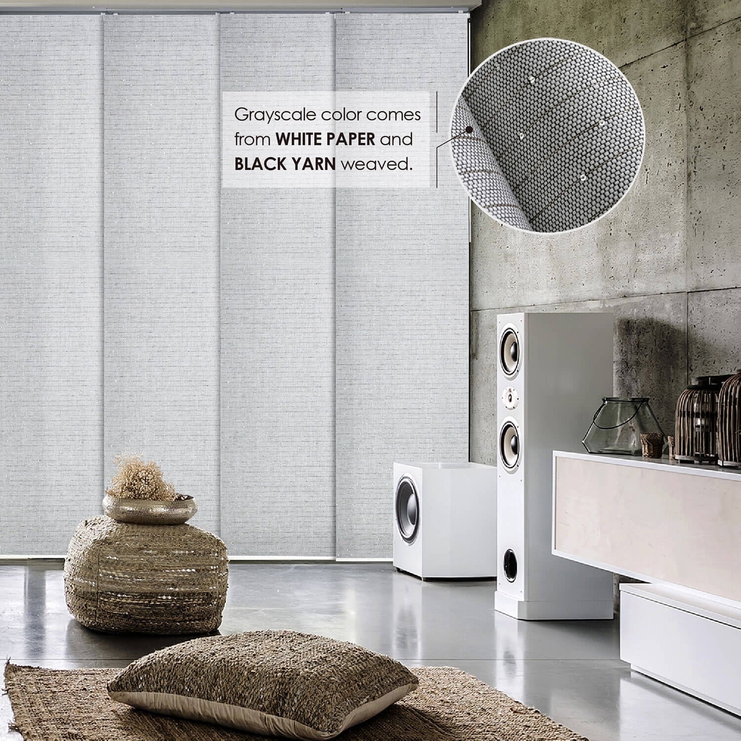 GoDear Design Paper & Polyester Adjustable Sliding Panel Vertical ...