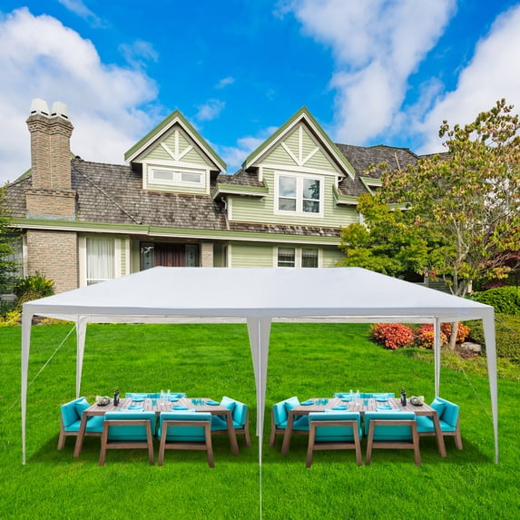 GoDecor 10x20 Outdoor Canopy Tent, White, Waterproof PE, Party, Wedding ...
