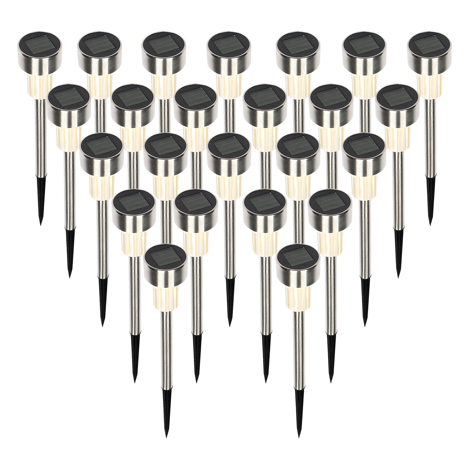 GoDecor 24pc 5W Solar LED Lawn Lights, Warm White, Waterproof, Outdoor ...