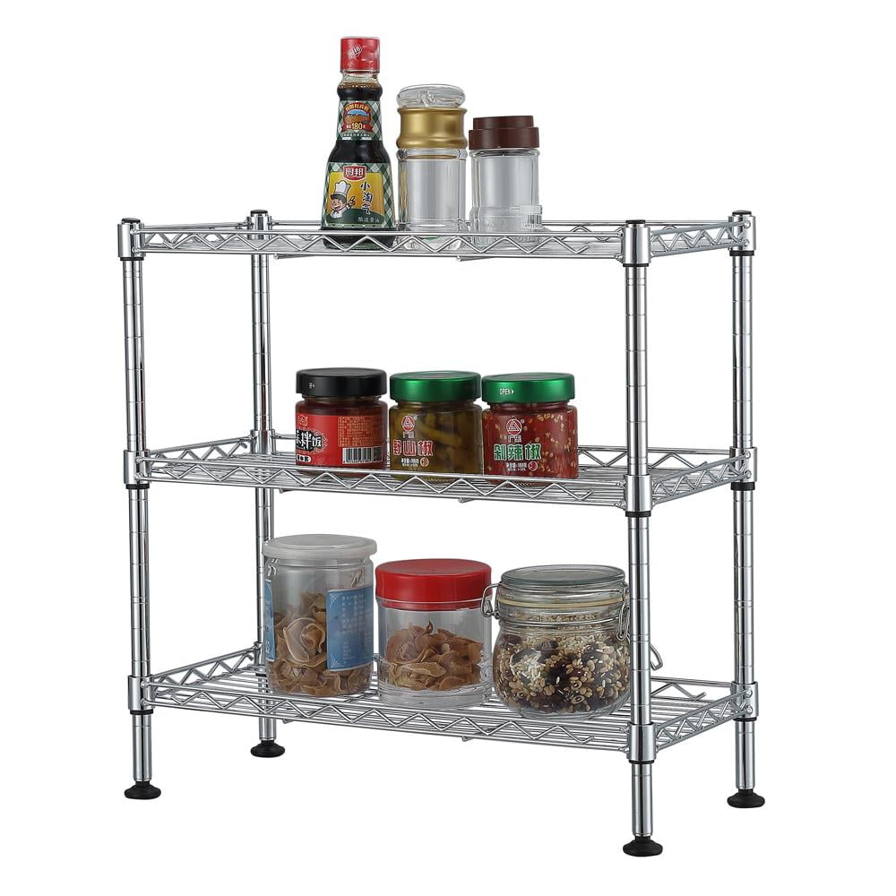 GoDecor 3-Shelf Wire Shelving Unit, Storage Rack Organizer for Living ...