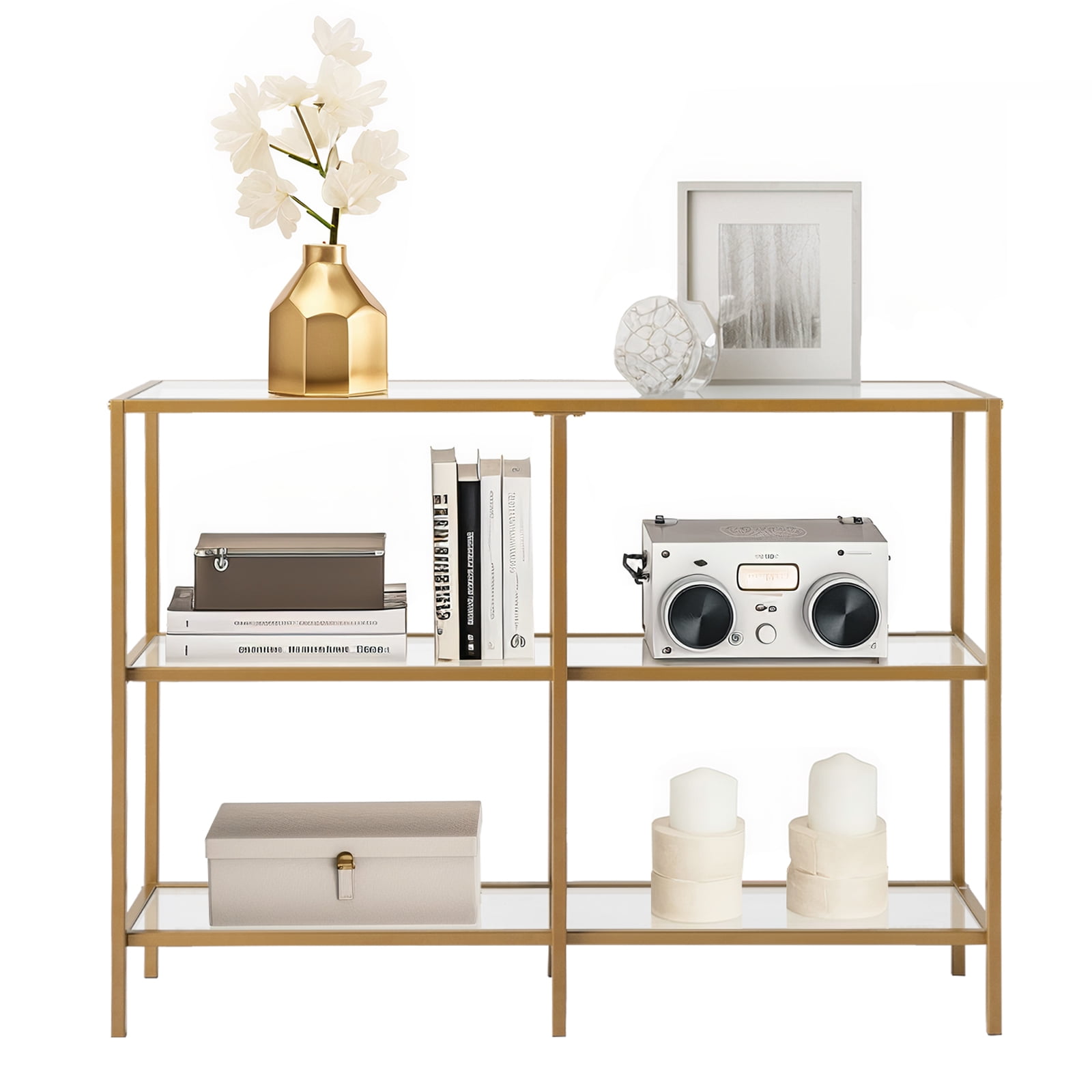 GoDecor 3 Tiers Console Table Modern Sofa Table for Entryway Living ...