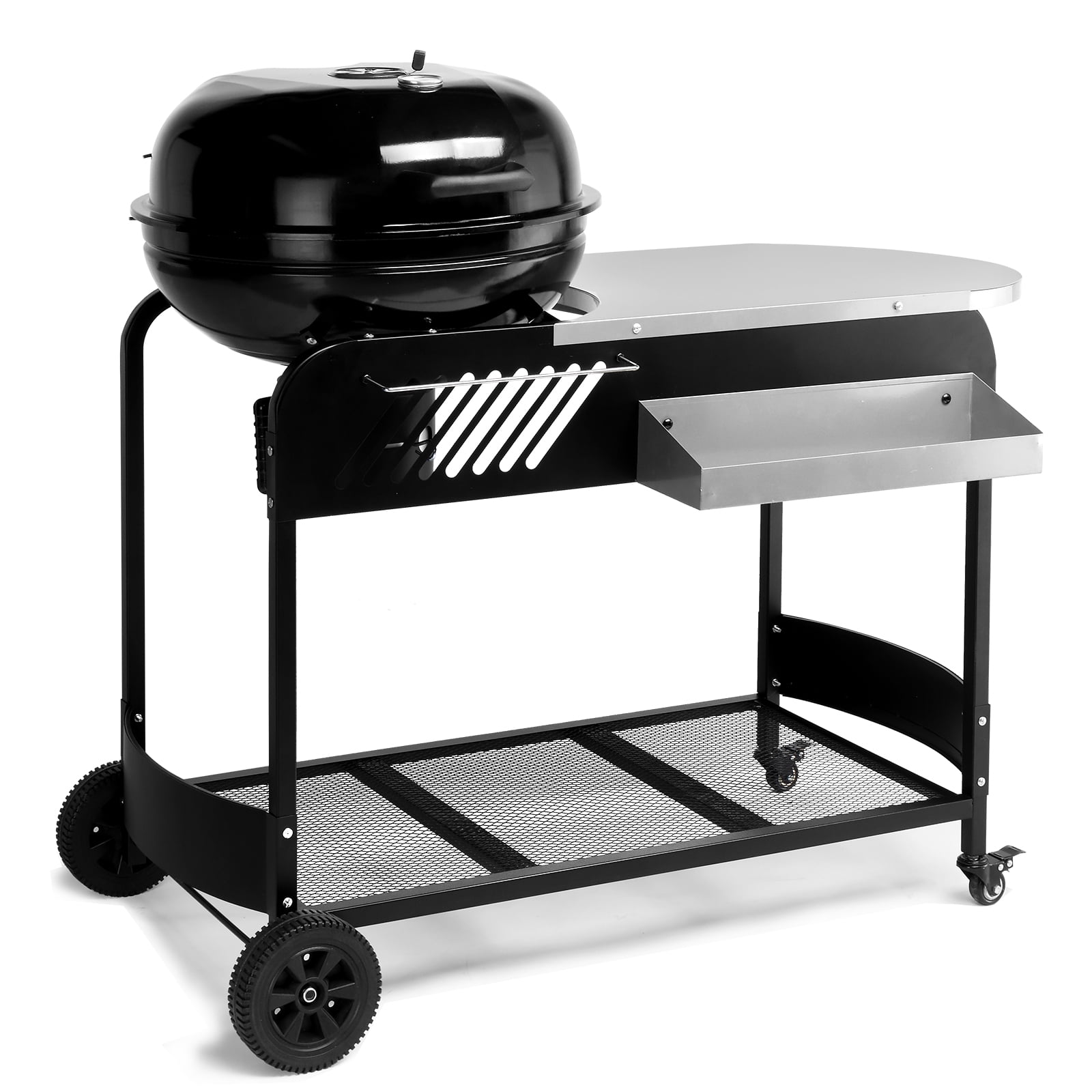GoDecor 43''Portable Charcoal Grill with 4 Wheels for Outdoor Camping ...