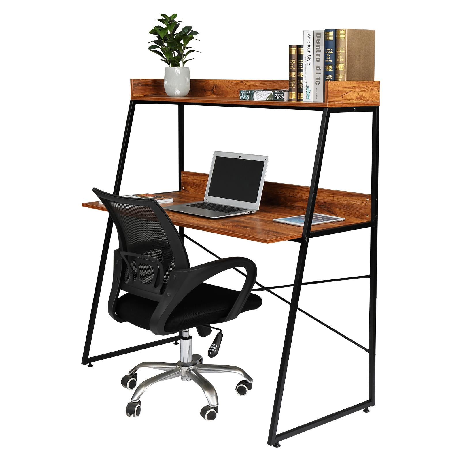 GoDecor 47 inch Computer Desk with Hutch and Bookshelf, Home Office ...