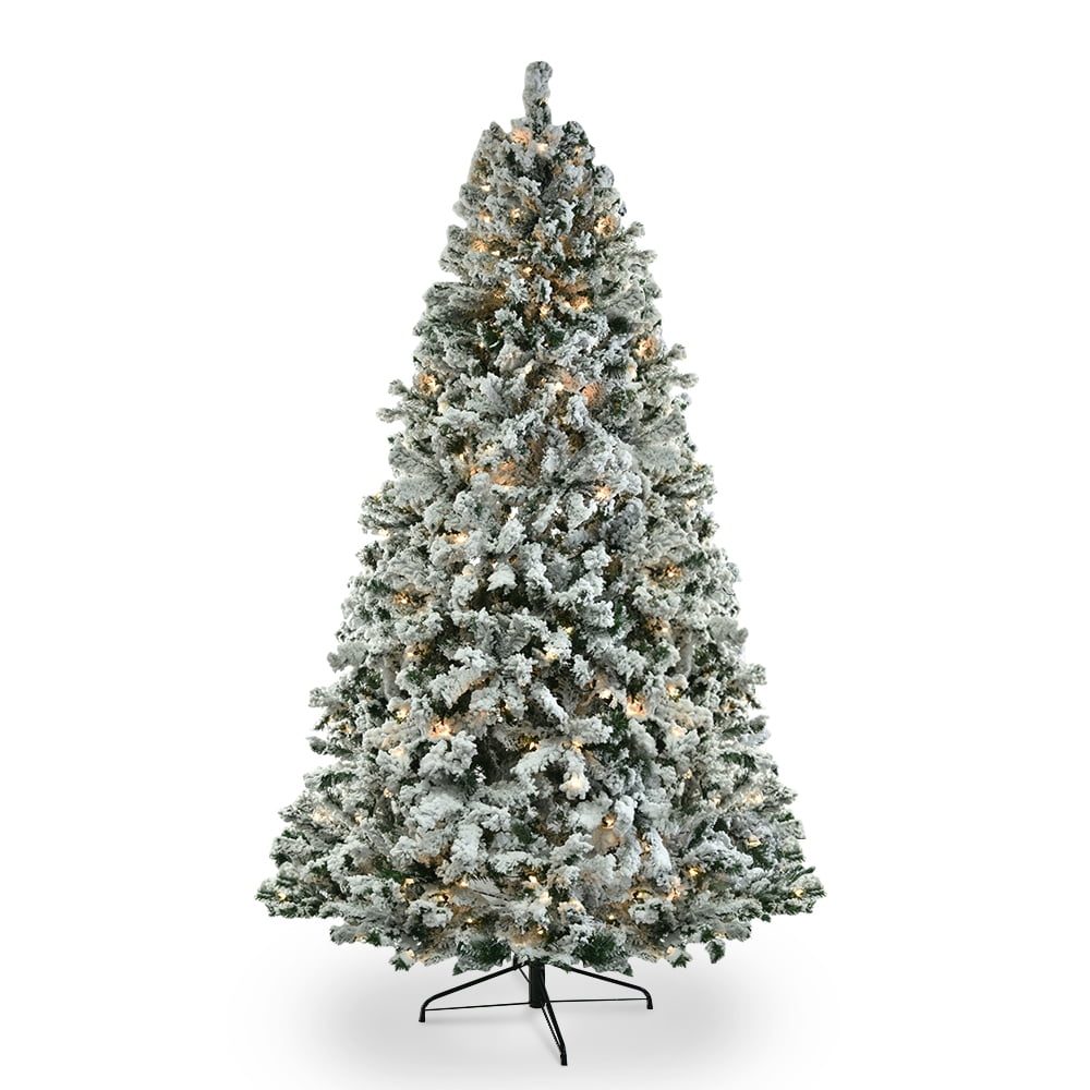 GoDecor 7FT Christmas Tree, Snow Flocked Tree Artificial Xmas Pine Tree ...