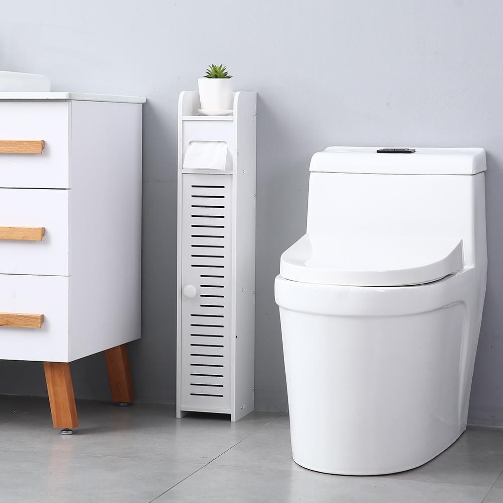 GoDecor Bathroom Storage Side Cabinet Toilet Paper Holder Stand Shelf ...