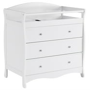 Delta Children Hayes Changing Table with Fabric Bins, Bianca White/Flax Bins - Walmart.com