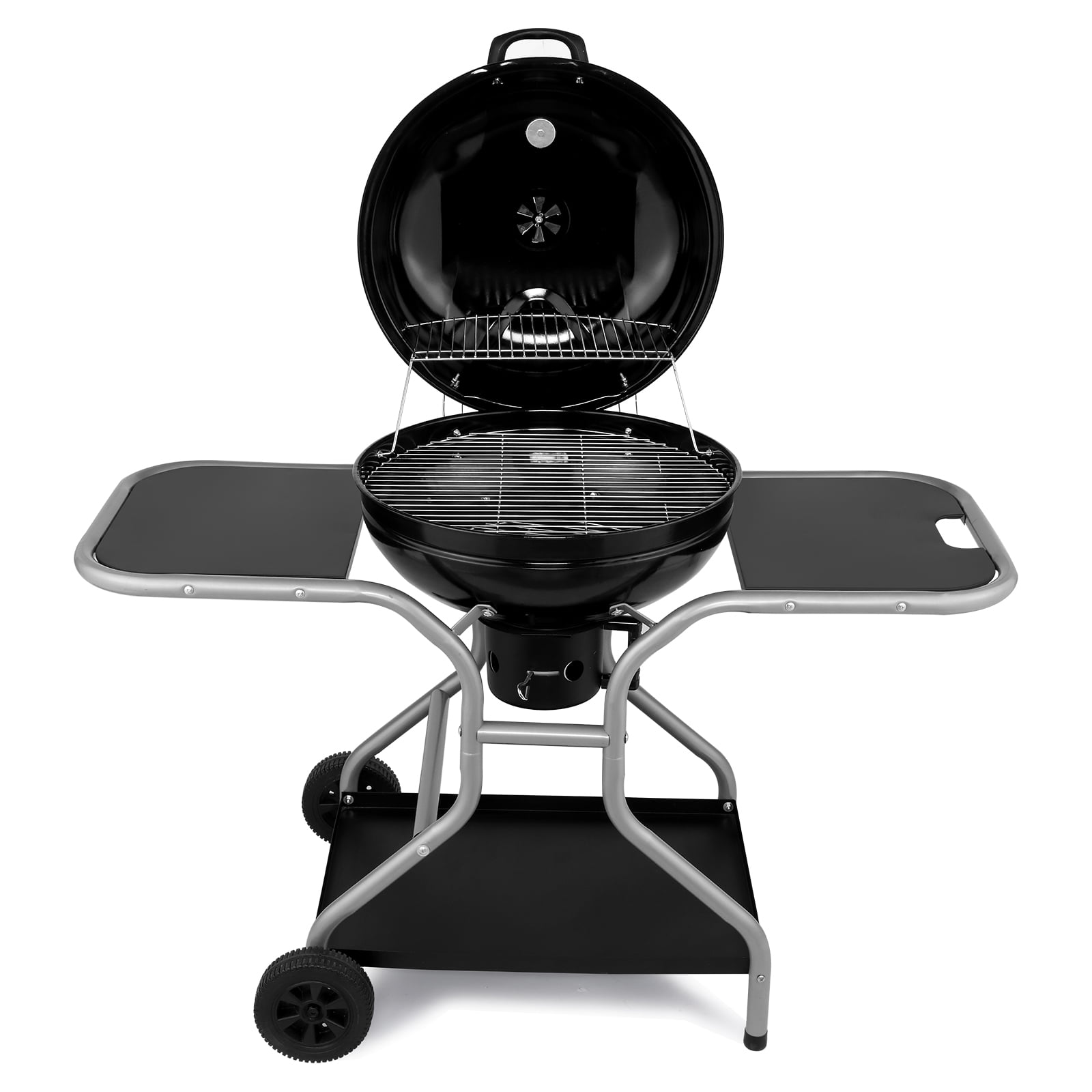 GoDecor Charcoal Grill with Storage Shelf & Tables,Grill Cart for Patio ...