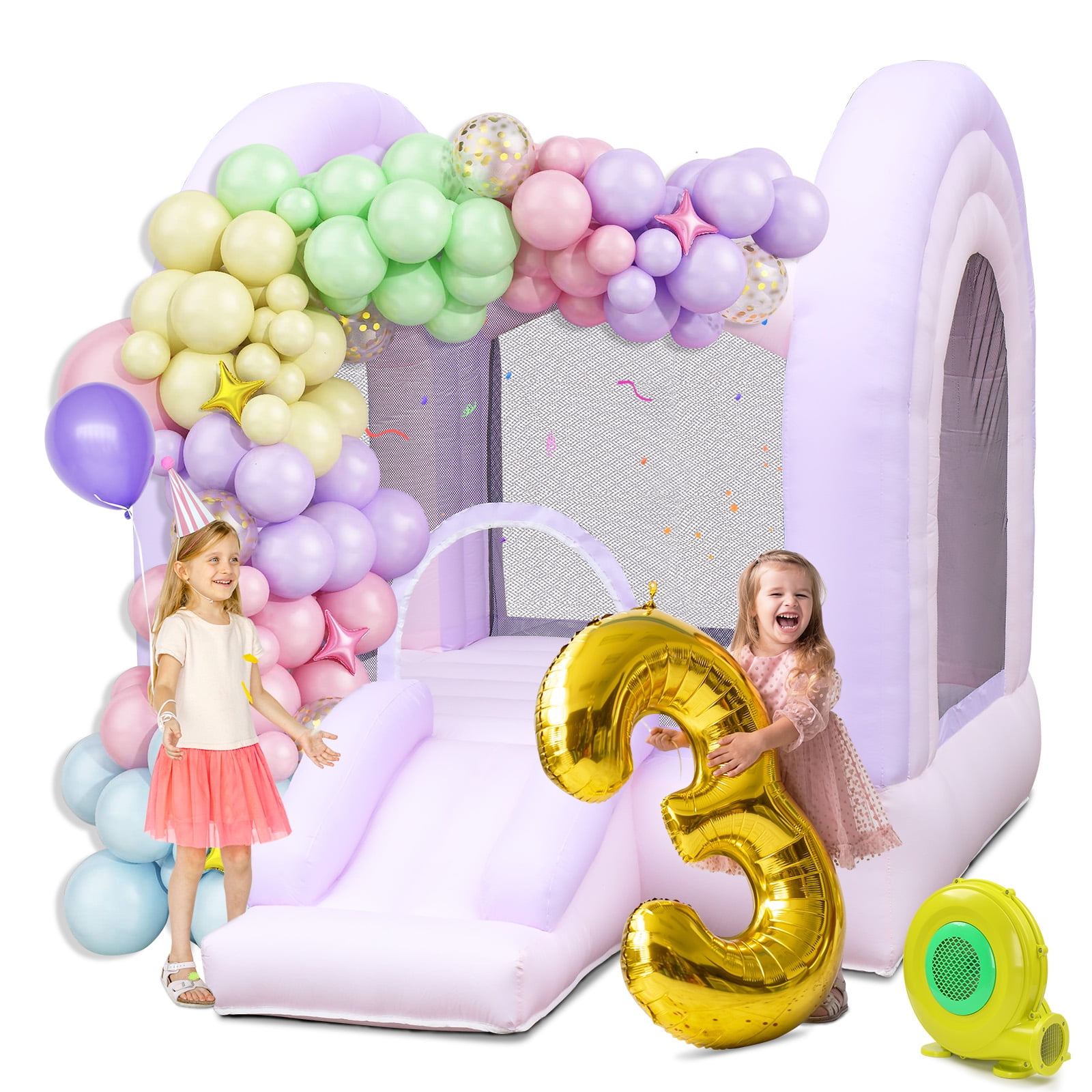 GoDecor Inflatable Bounce House Bouncer with 350W Blower, Spacious ...