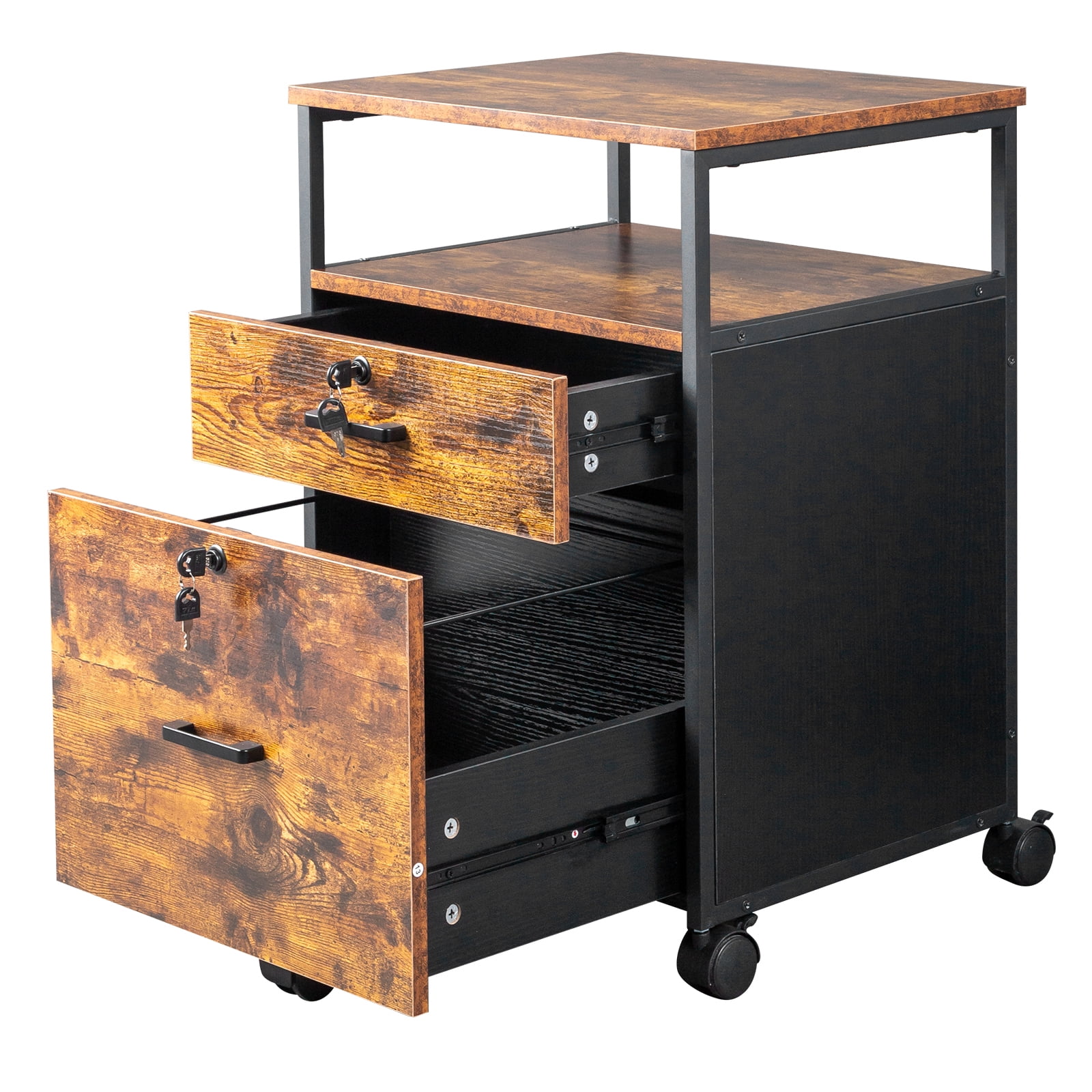 GoDecor Mobile File Cabinet, Rolling Filing Office Cabinet with Wheels ...