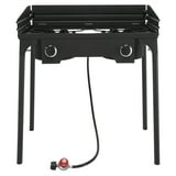 GoDecor Outdoor Stove Gas Burner Propane Cooker 2 Burner Camping Stove 150000 BTU BBQ Grill ...