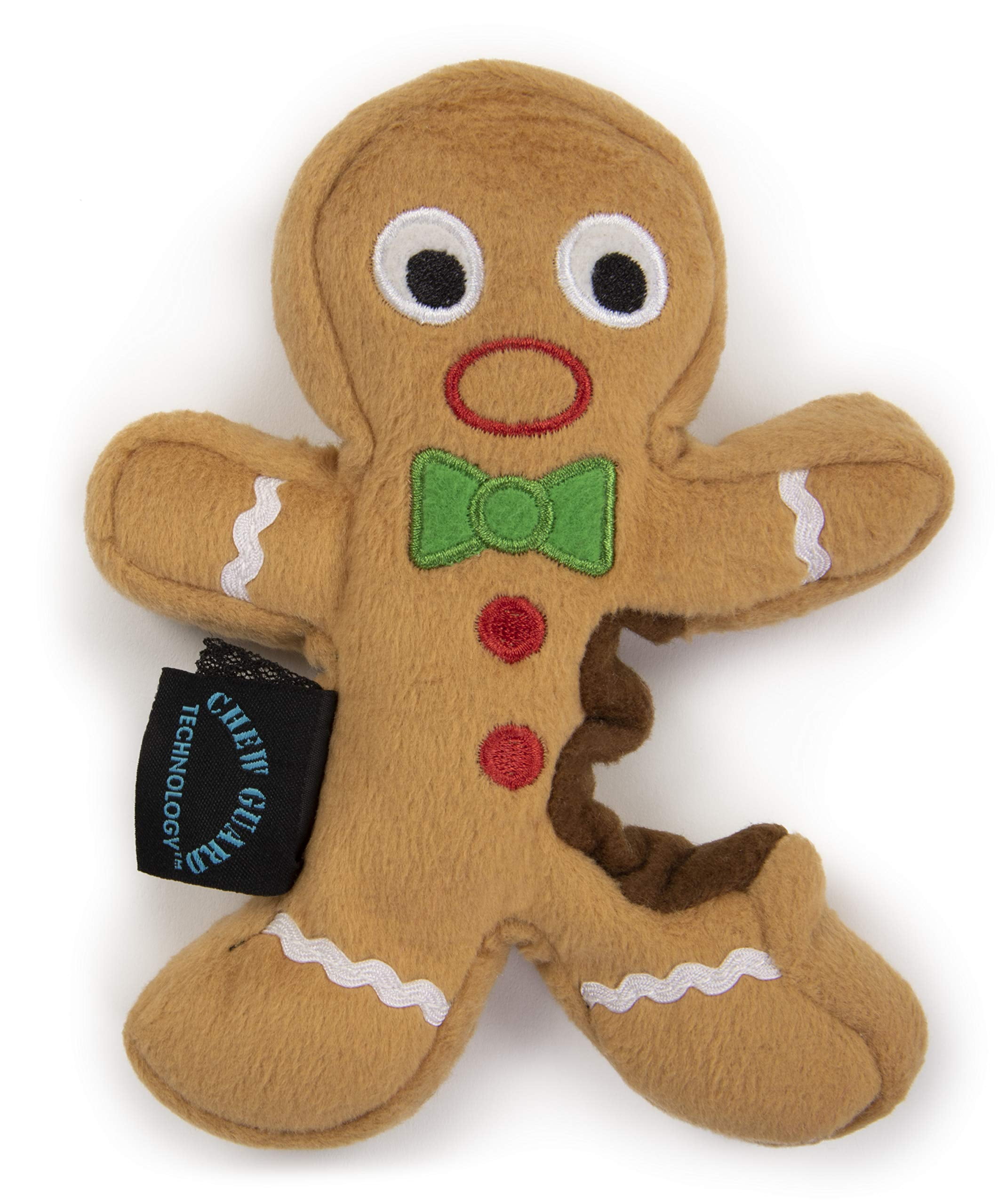 goDog, Gingerbread Man, Squeaker Dog Toy, Chew Resistant, Durable Plush ...