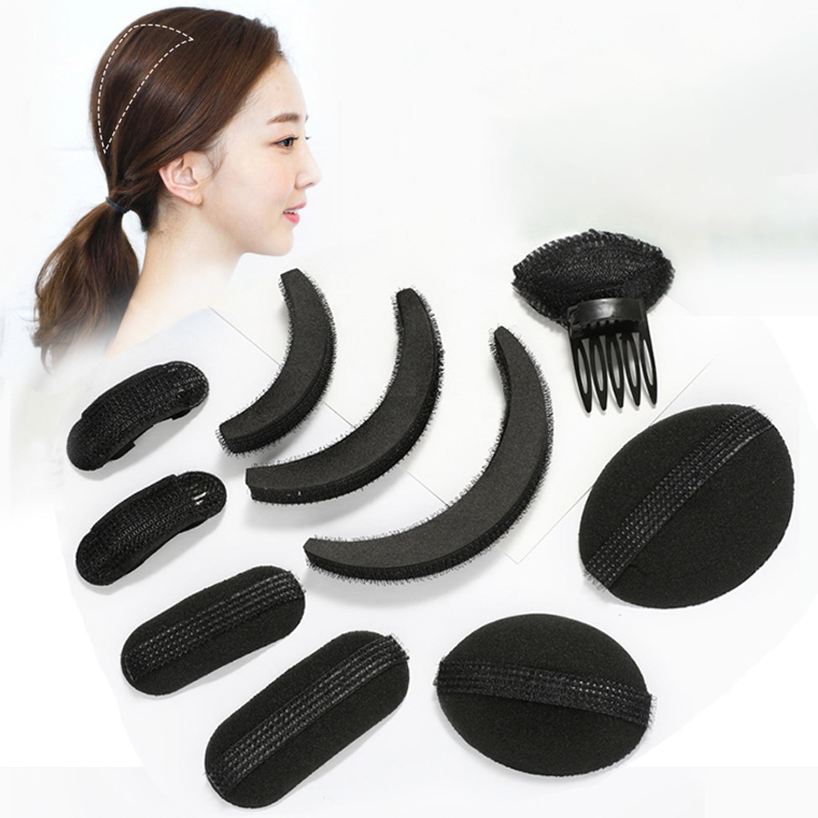 GoFJ 8Pcs/Set Bump It Up Volume Reusable Hair Fluffy Sponge Hair Base ...