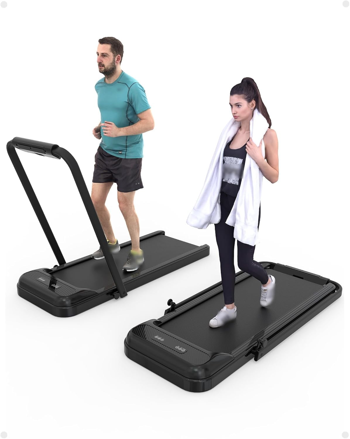 GoFashion 2 in 1 Folding Treadmill, Foldable Electric Treadmill,2.25HP ...