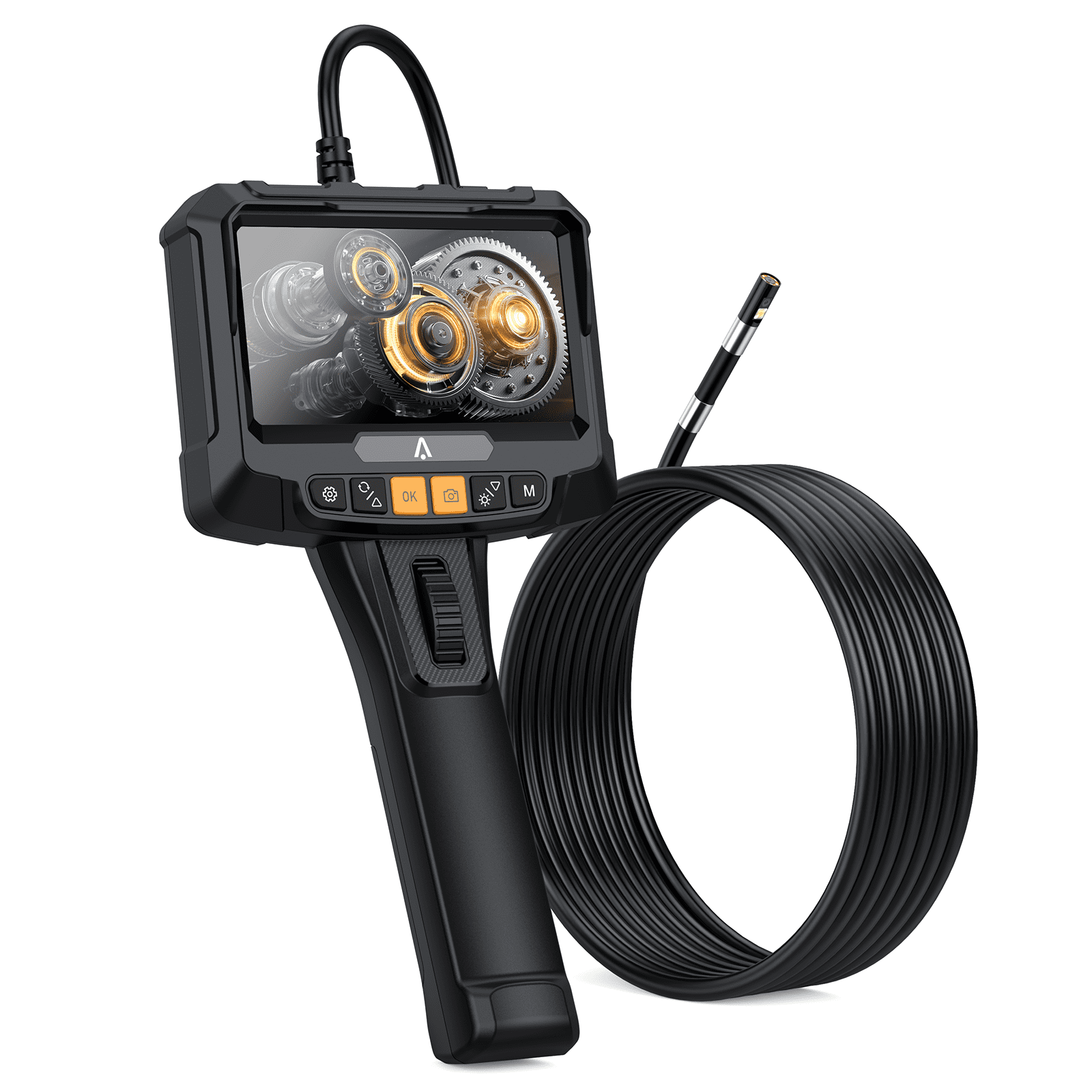 GoFashion Articulating Borescope,360 Dual Lens Endoscope Camera with ...