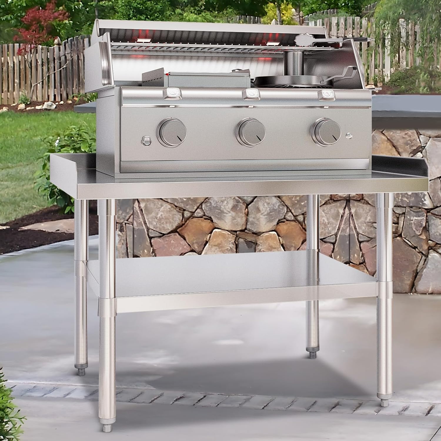 GoFashion Stainless Steel Equipment Stand 28"x48" with Undershelf ...