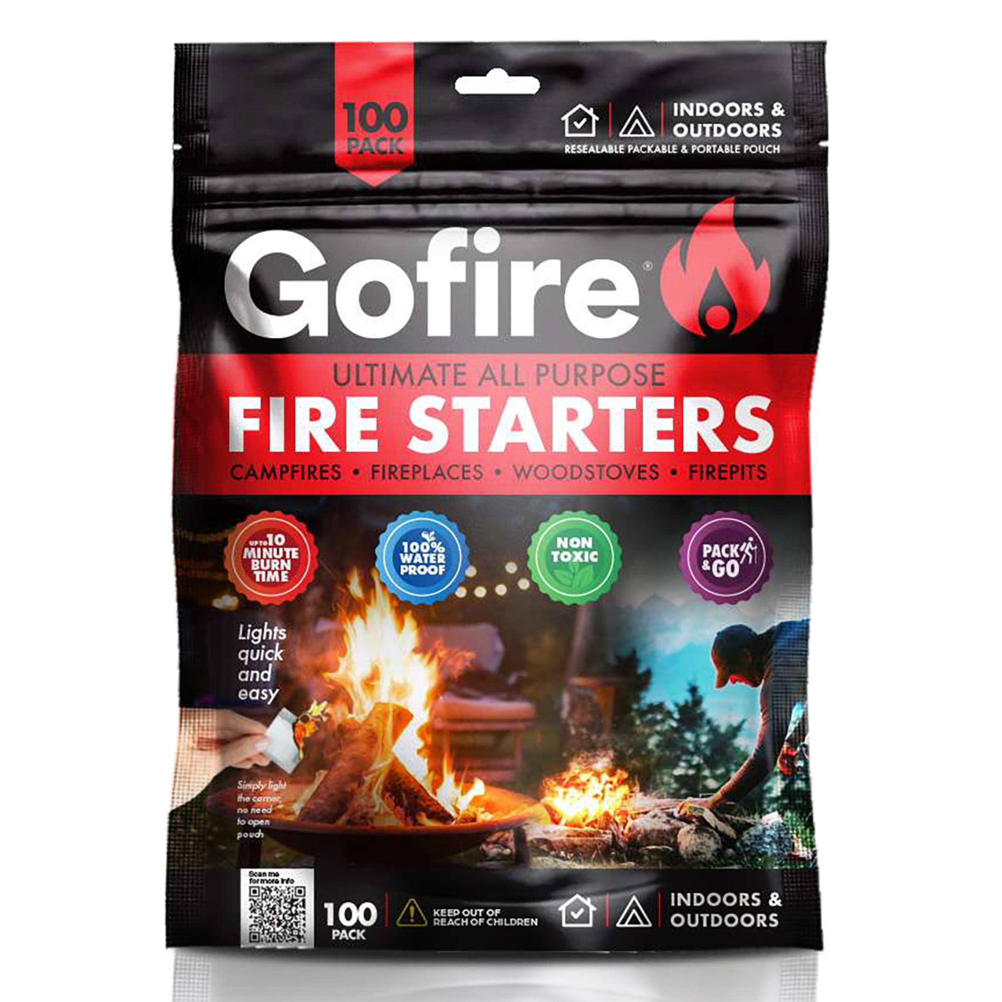 GoFire: 100 Pack Ultimate All Purpose Fire Starters - Walmart.com