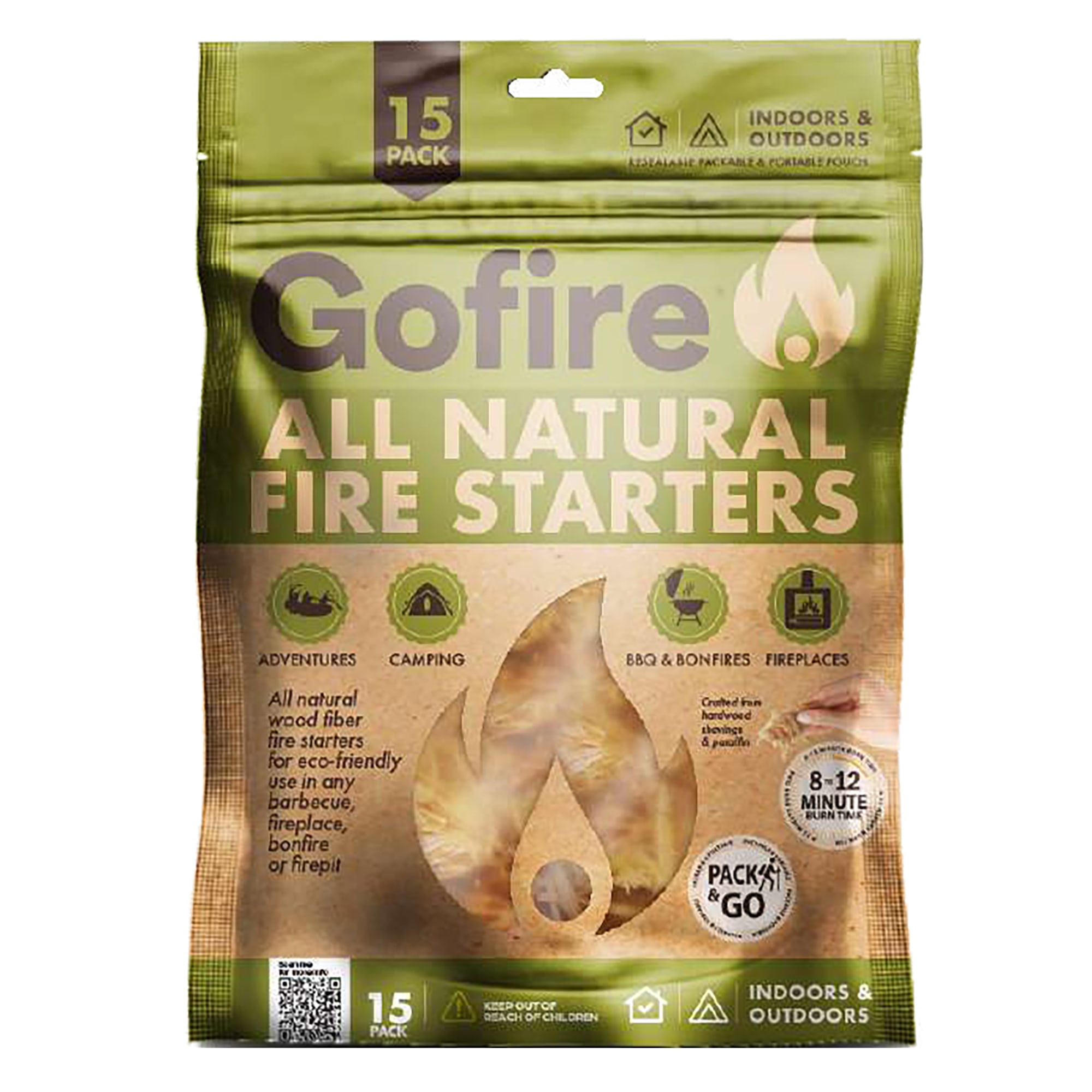 GoFire: 15 Pack All Natural Fire Starters - Walmart Business Supplies